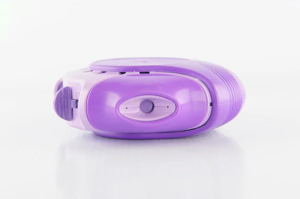 Purple powder asthma inhaler on white background — Stock Photo ...