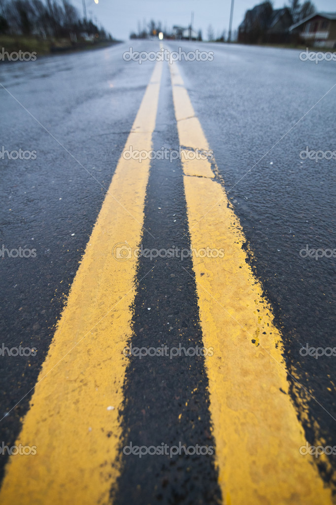 Yellow street lines (double) — Stock Photo © aetb #22341467