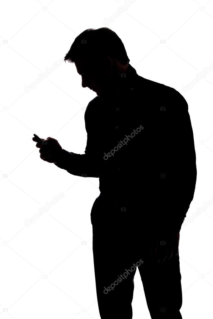 Man texting with one hand Stock Photo by ©aetb 30409815