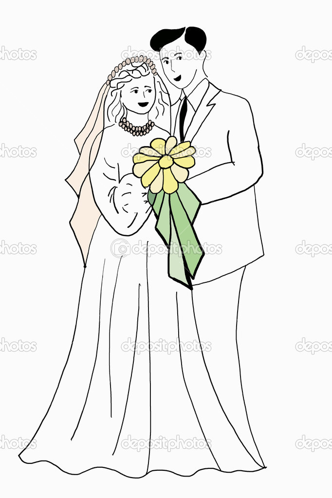 Couple getting married Stock Illustration by ©Dr.Art #46158129