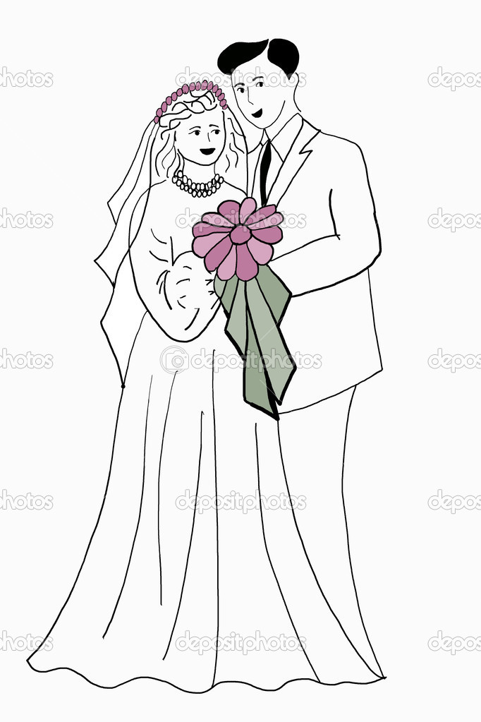 Couple getting married Stock Illustration by ©Dr.Art #46158191