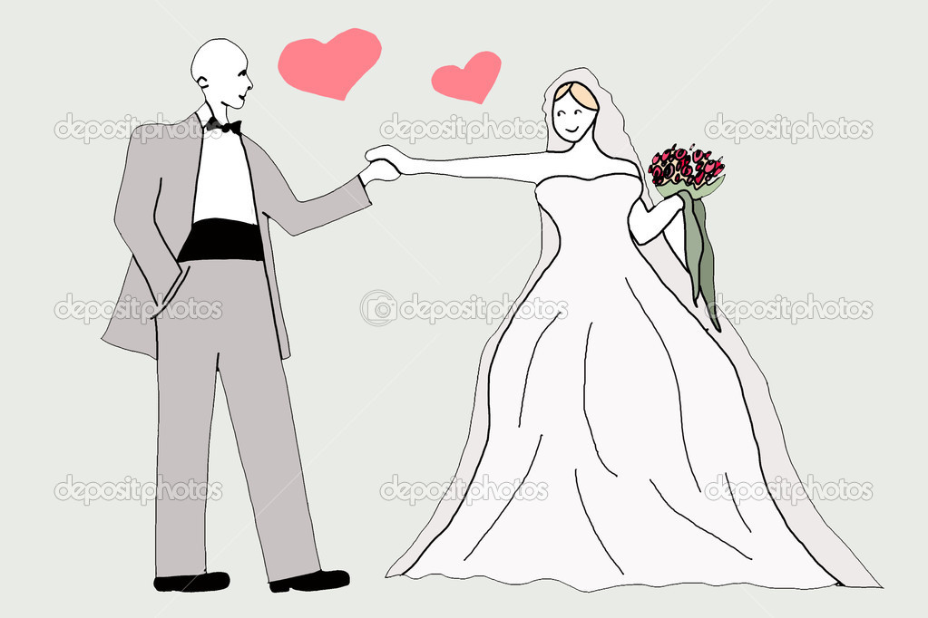 Couple getting married Stock Illustration by ©Dr.Art #46158201