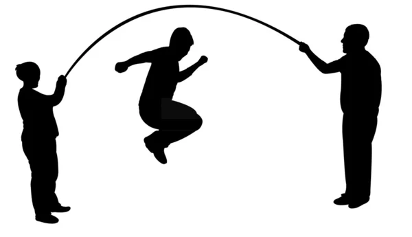 Silhouettes of jumping rope-vector Stock Vector Image by ©Dr.Art #48038435