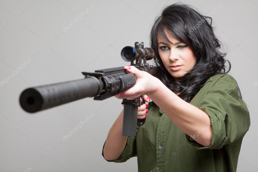 Woman With Machine Gun