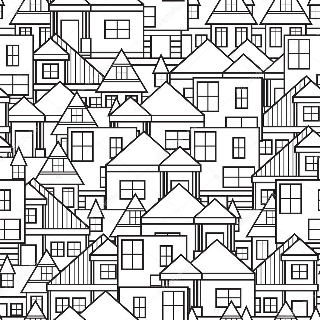 House seamless pattern Stock Vector by ©branchecarica 24317205