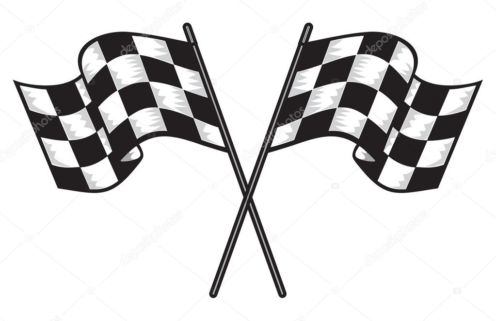Due bandiere a scacchi incrociate — Vettoriali Stock © branchecarica ...