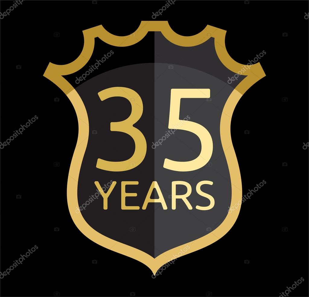 Golden shield 35 years Stock Vector Image by ©branchecarica #35740297