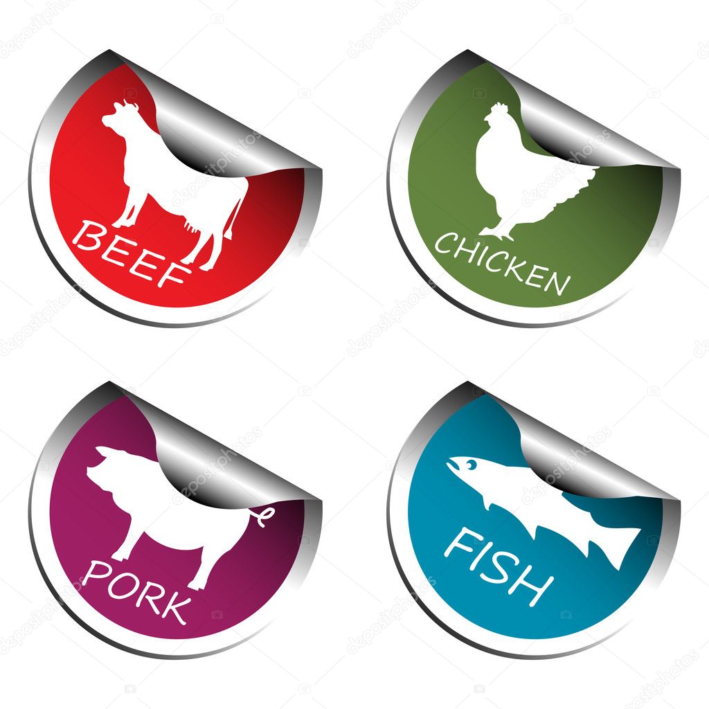 Meat stickers Stock Vector by ©oxlock 24797221