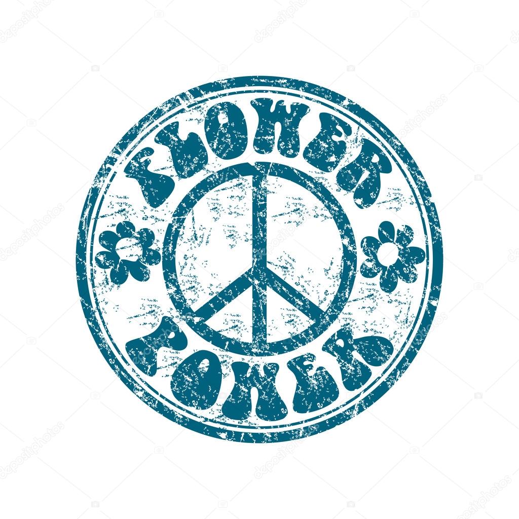 Flower power grunge rubber stamp Stock Vector Image by ©oxlock #28383311