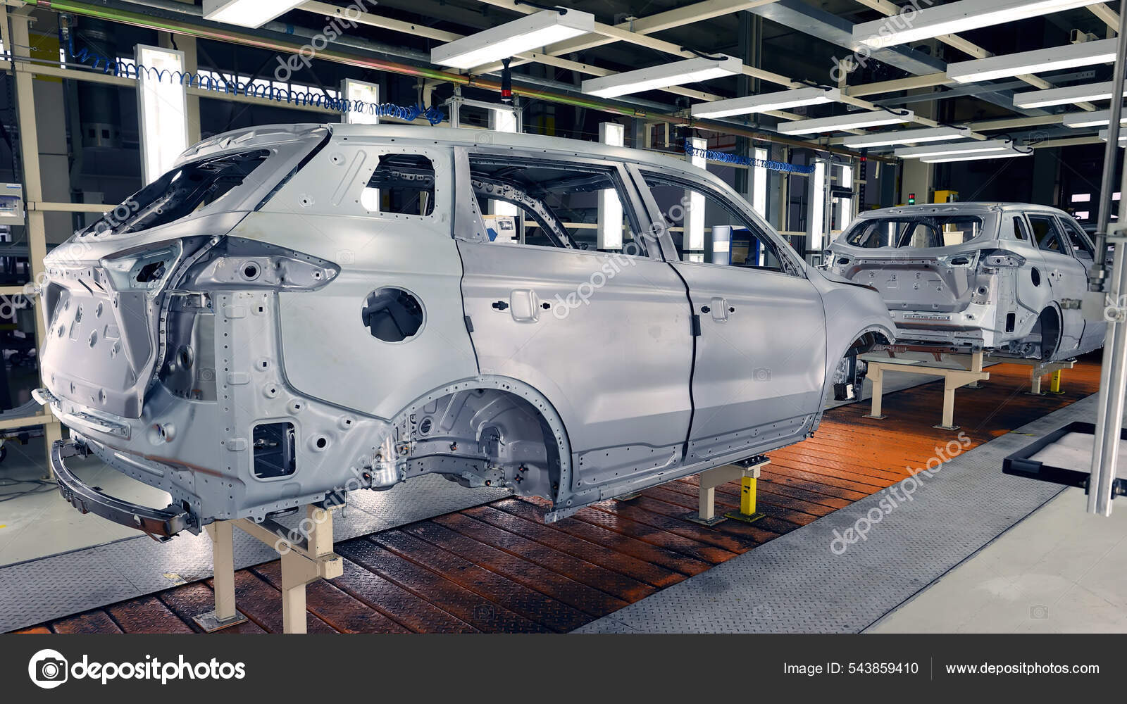 Car Manufacturing Plant Line Elimination Body Defects Stock Photo by ...