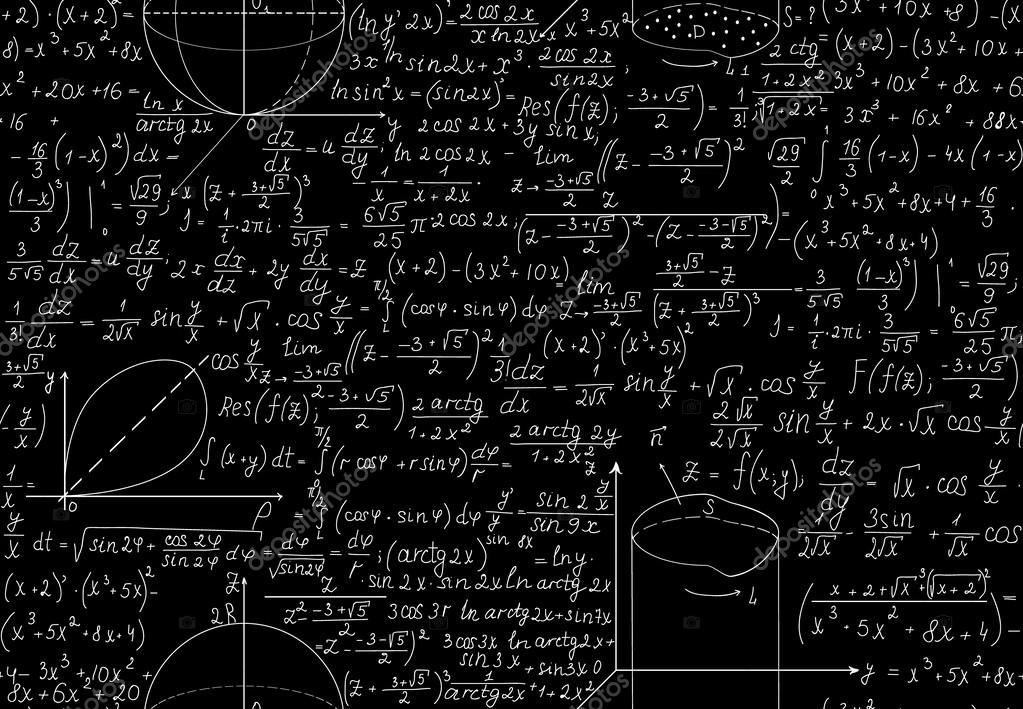 Beautiful mathematical seamless pattern with algebra equations, figures ...