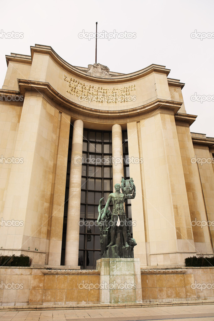 A statue in front of a old building in Paris, France ⬇ Stock Photo ...