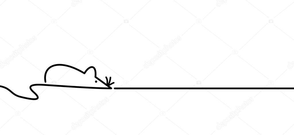 Patrón de línea de roedores, ratón o ratas. Ratones vector de dibujos ...