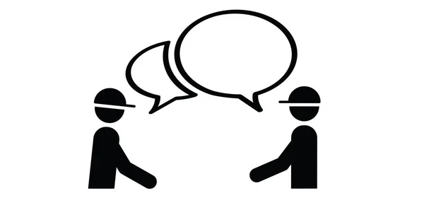 Twee Tekenfilm Stickman Stok Figuur Man Dialoog Sprekende Mensen ...