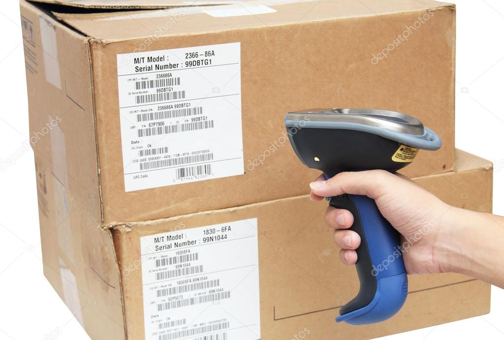 Scanning boxes with buletooth barcode scanner Stock Photo by ©mrkob ...