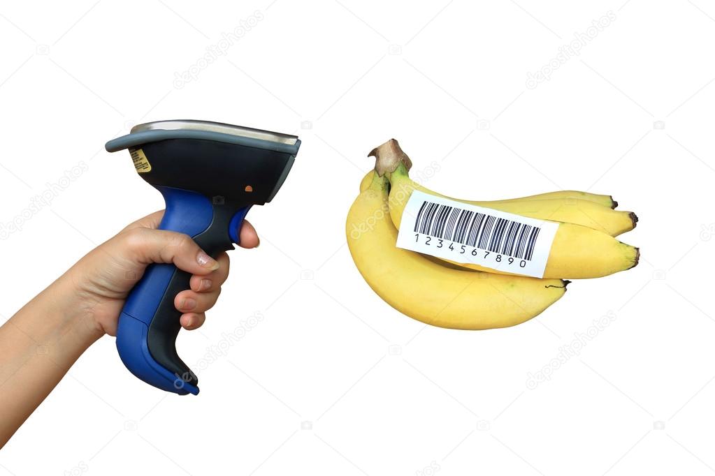 Scanning banana with buletooth barcode scanner Stock Photo by ©mrkob ...