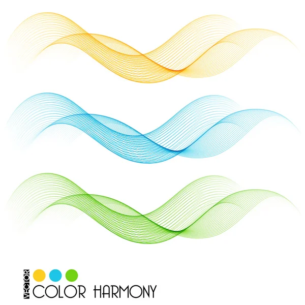 Set of vector color curve lines design element. — Stock Vector ...