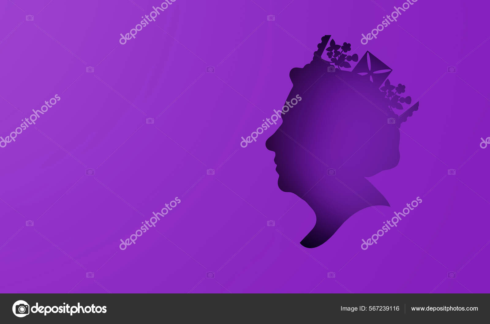 Side profile of her majesty Queen Elizabeth. 3D Rendering — Stock Photo ...