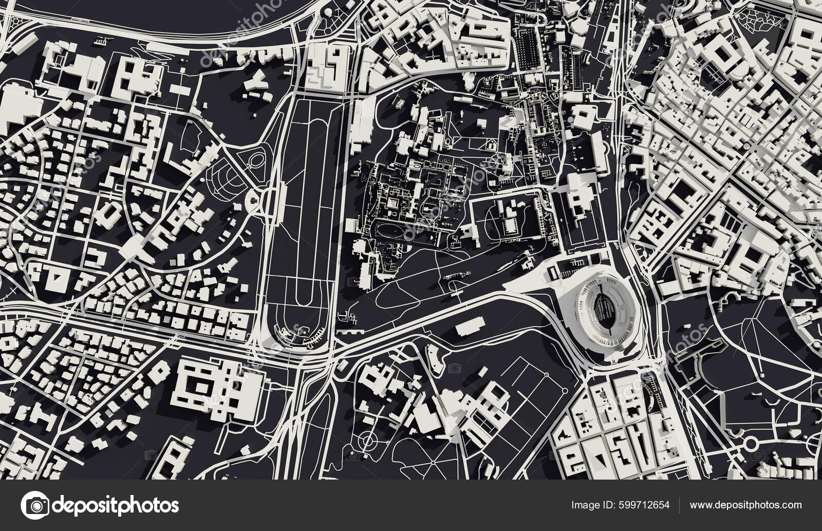 Rome Italy City Map Aerial View Minimal Design Rendering — Foto de ...