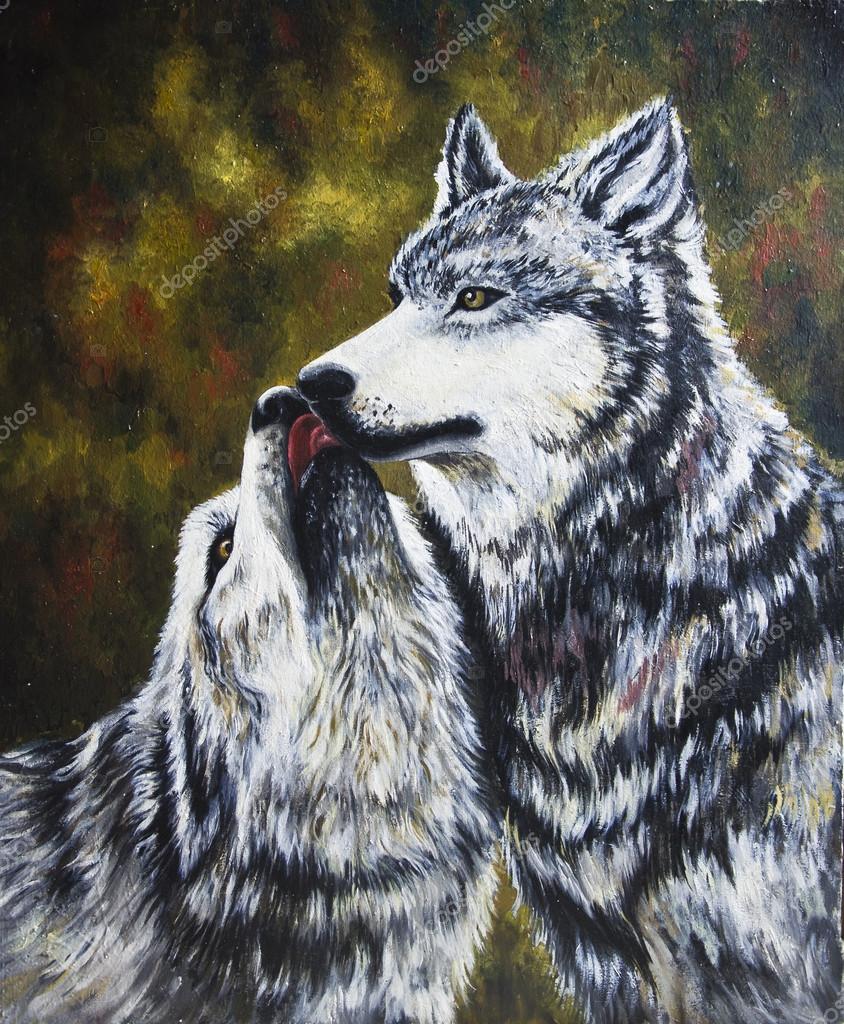Couple in love wolves Stock Illustration by ©alexandralarin5 #47392015