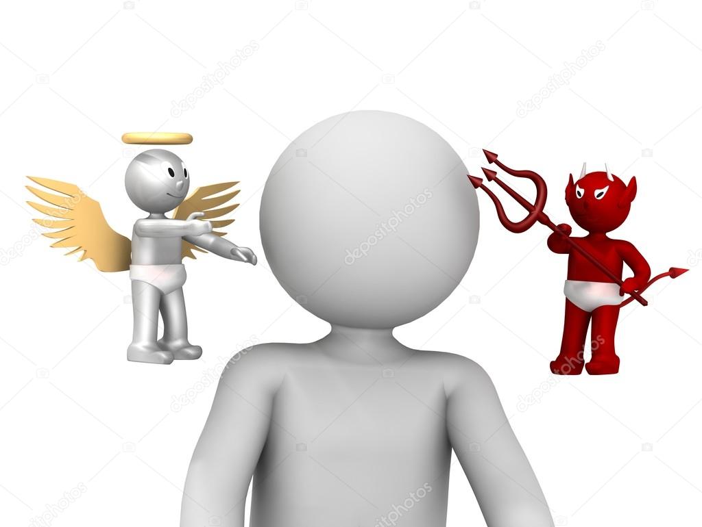 Ángel contra el diablo, el bien y el mal — Foto de stock © azertii02 ...