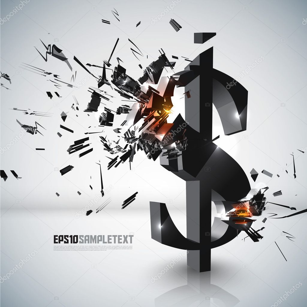 Money Sign Crushing — Stock Vector © yienkeat #25063621