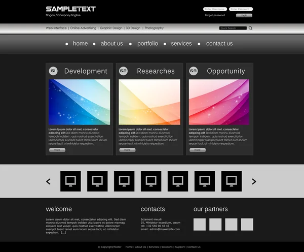 Complete Set Web Design Template Elements Theme Stock Vector Image by ...