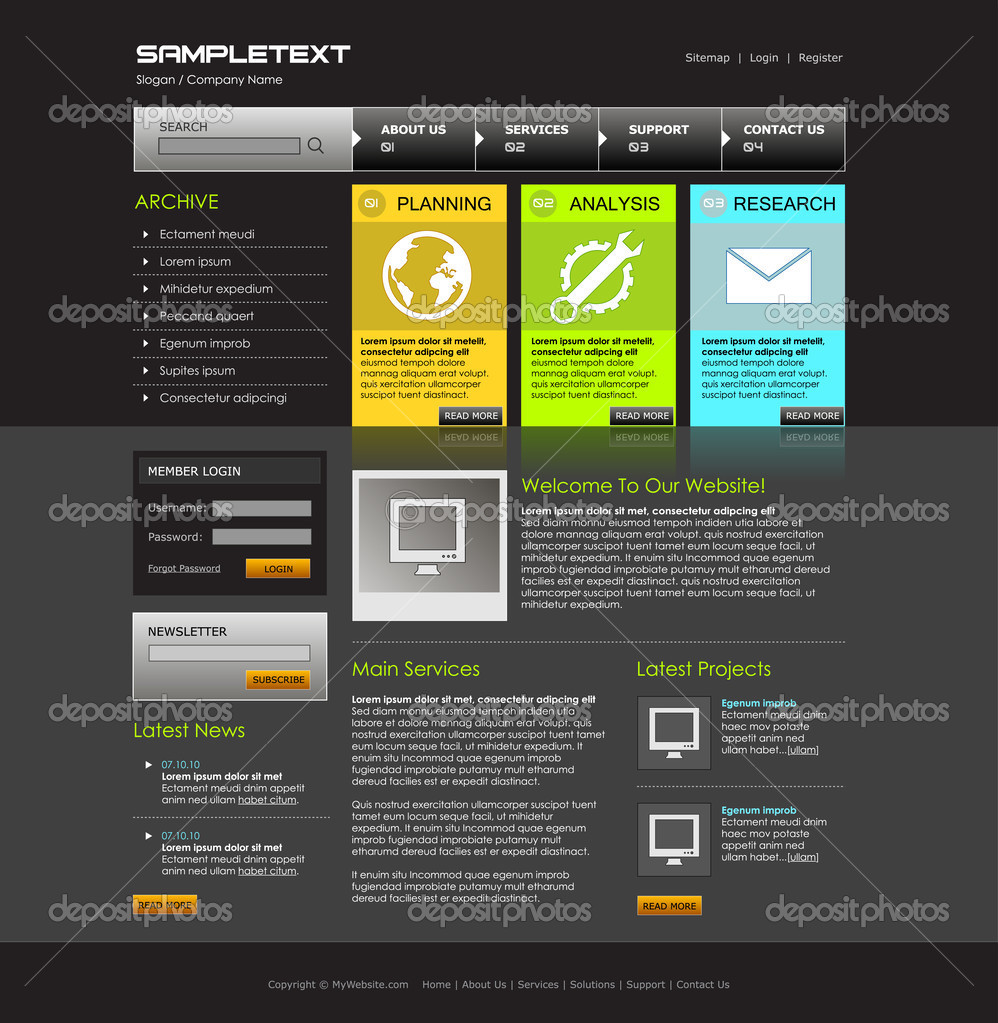 Vector Website Design Template Stock Vector by ©yienkeat 42898051