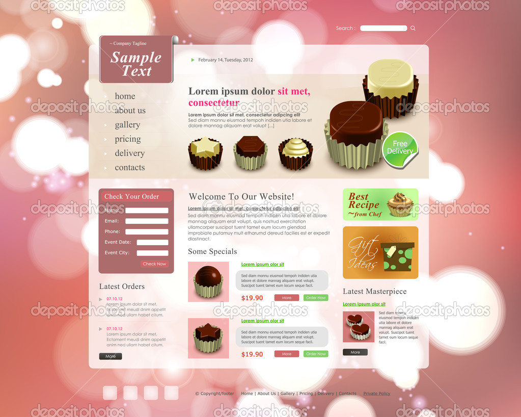 Chocolate Website Design Template Stock Vector Image by ©yienkeat #42898243