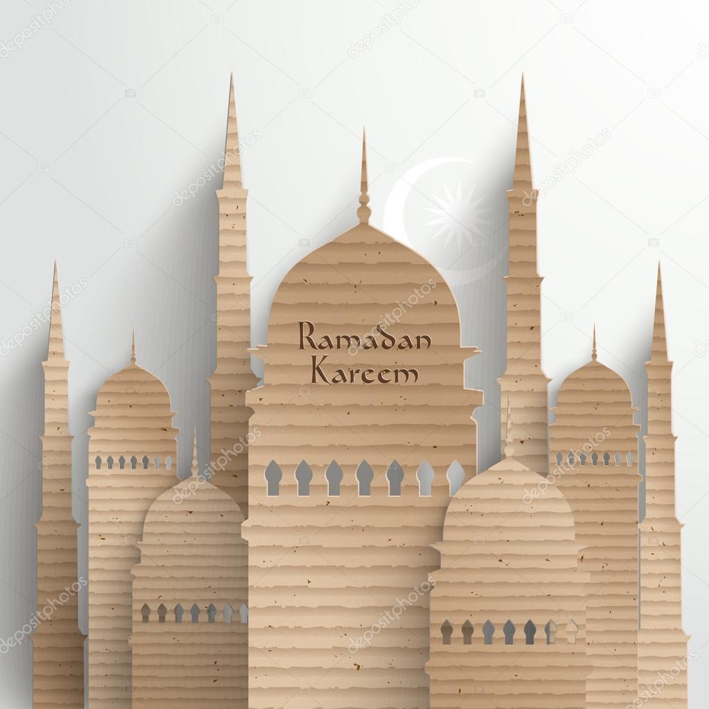 3D Cardboard Mosque. — Stock Vector © yienkeat #45826193