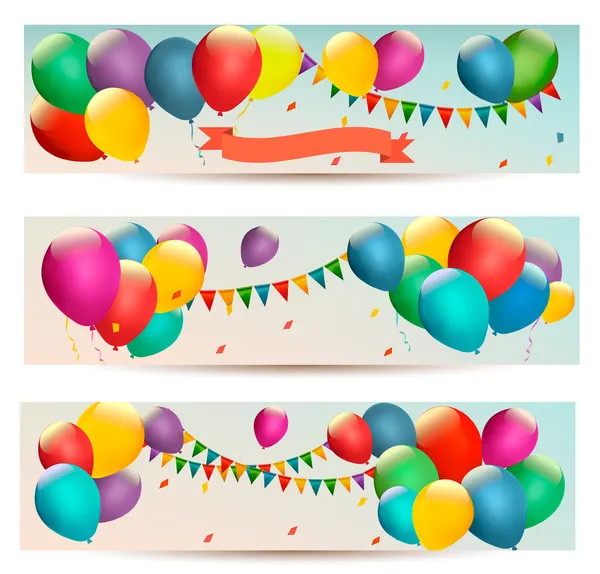 Banners with balloons Vector Art Stock Images | Depositphotos