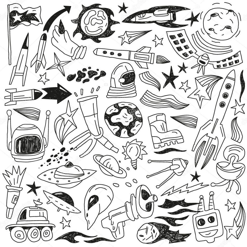 Space - doodles collection Stock Vector Image by ©topform #27512171