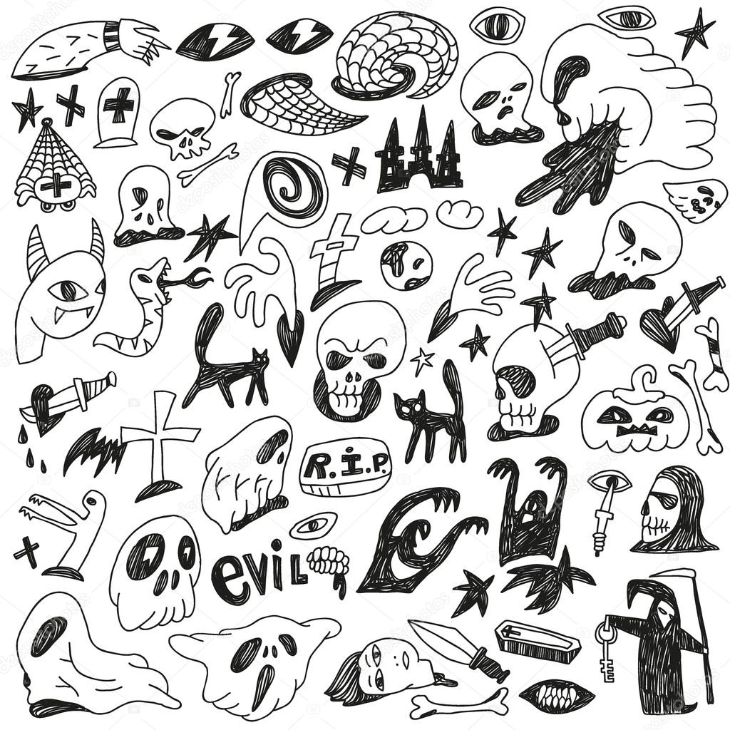 Monsters - doodles set Stock Vector by ©topform 37484375