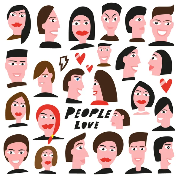 Cartoon Character Set Vector People Icon Stock Vector Image by ...