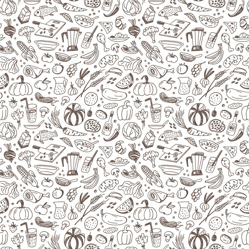 Raw food - seamless background Stock Vector Image by ©topform #43771103