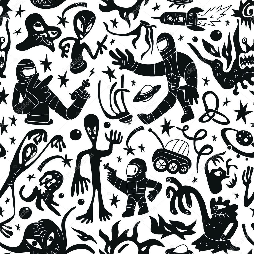 Space invaders ,aliens - seamless bacground Stock Vector Image by ...