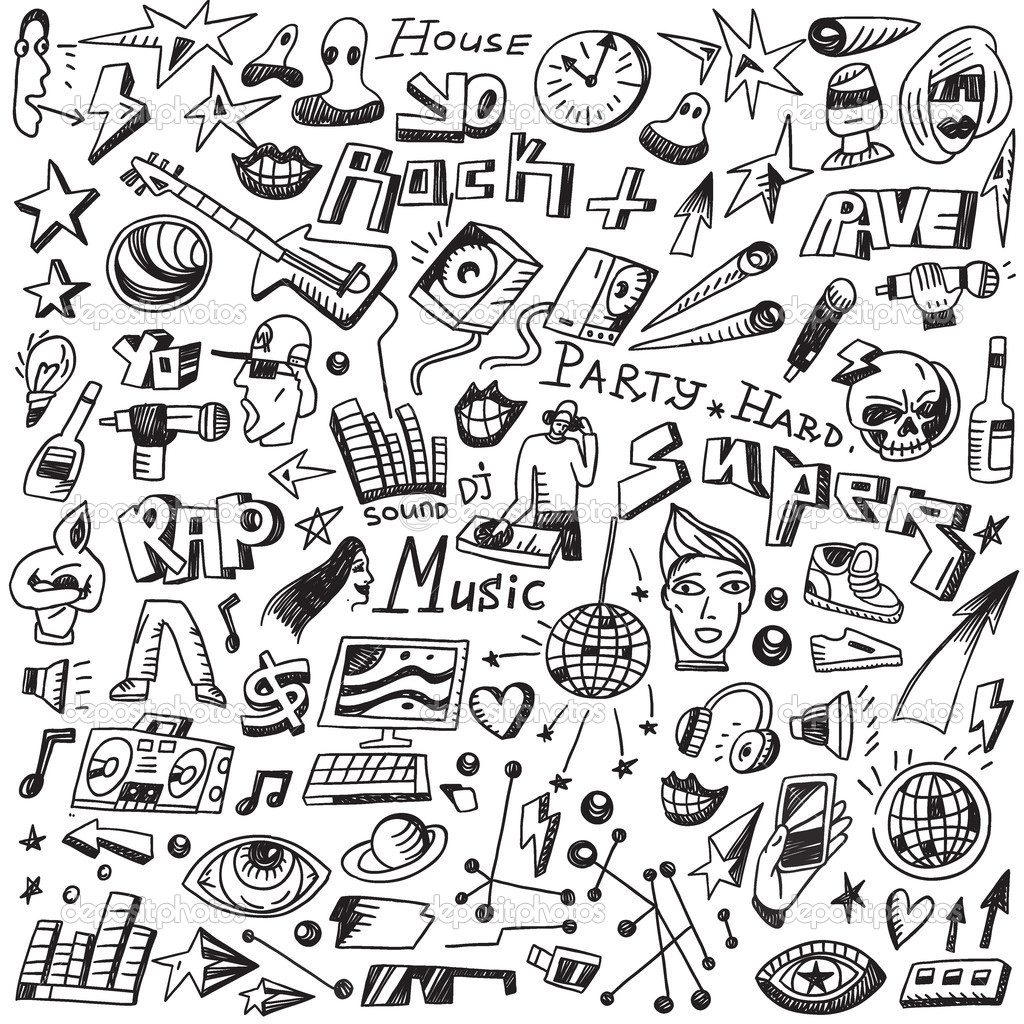 Music doodles Stock Vector by ©topform 49014255