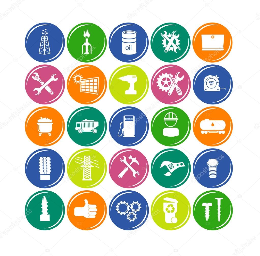 Industry icons Stock Vector by ©Krylovochka 47219371
