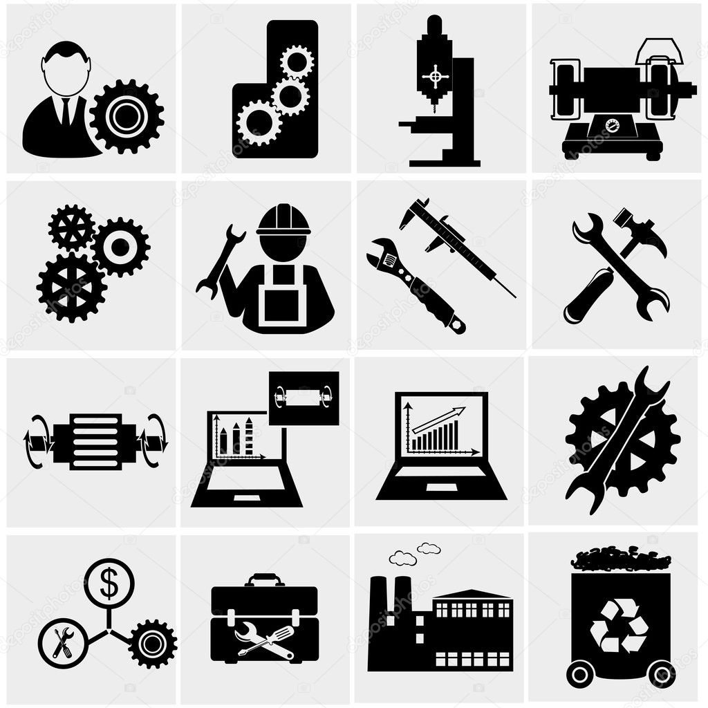, el trabajo de ingeniería industrial — Vector de stock © Krylovochka ...