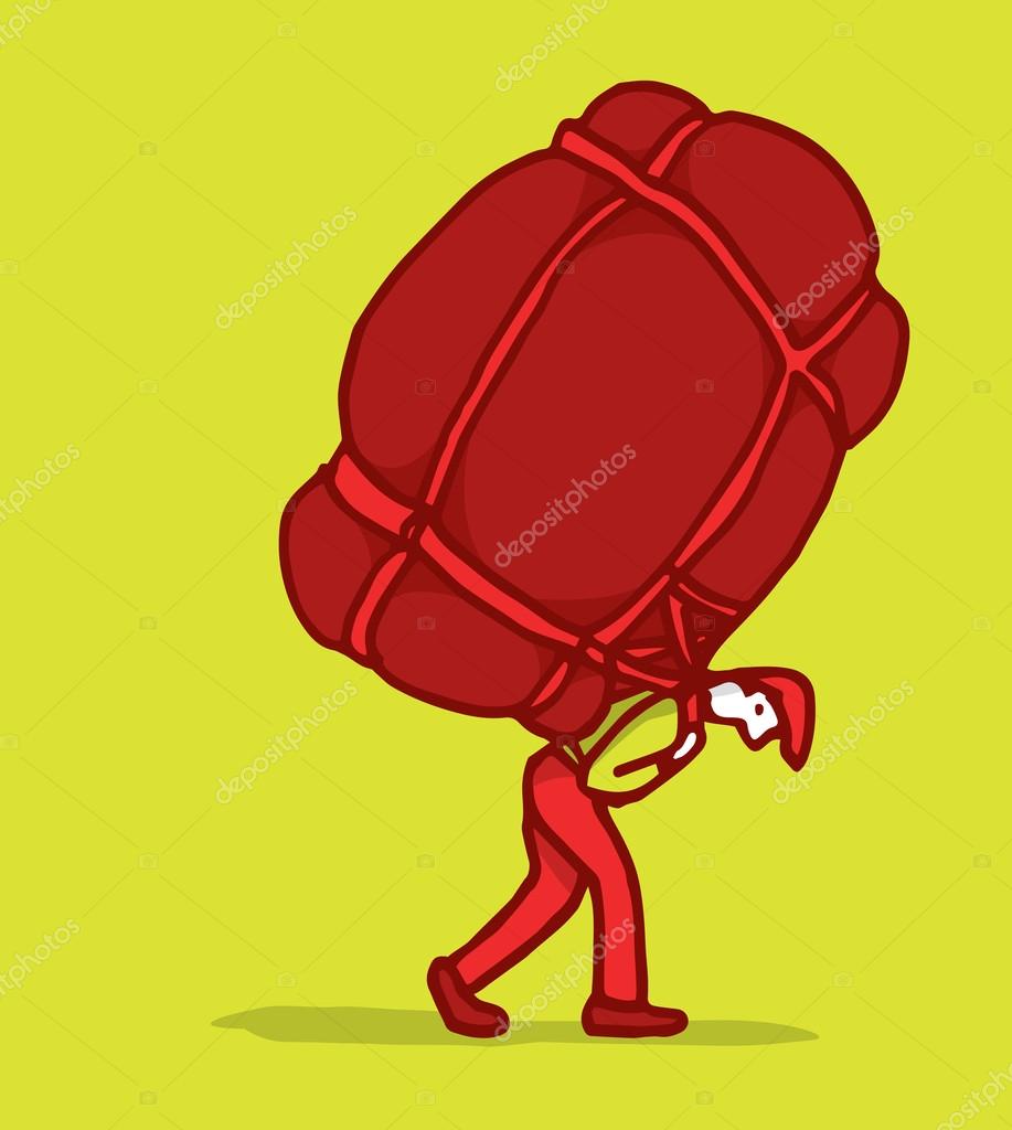 Carrying a heavy burden — Stock Vector © Curvabezier #34226991