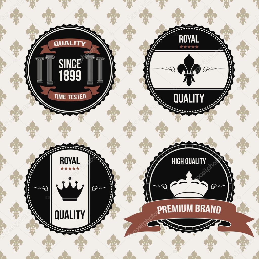 Vintage royal labels — Stock Vector © pushkarevskyy #22430377