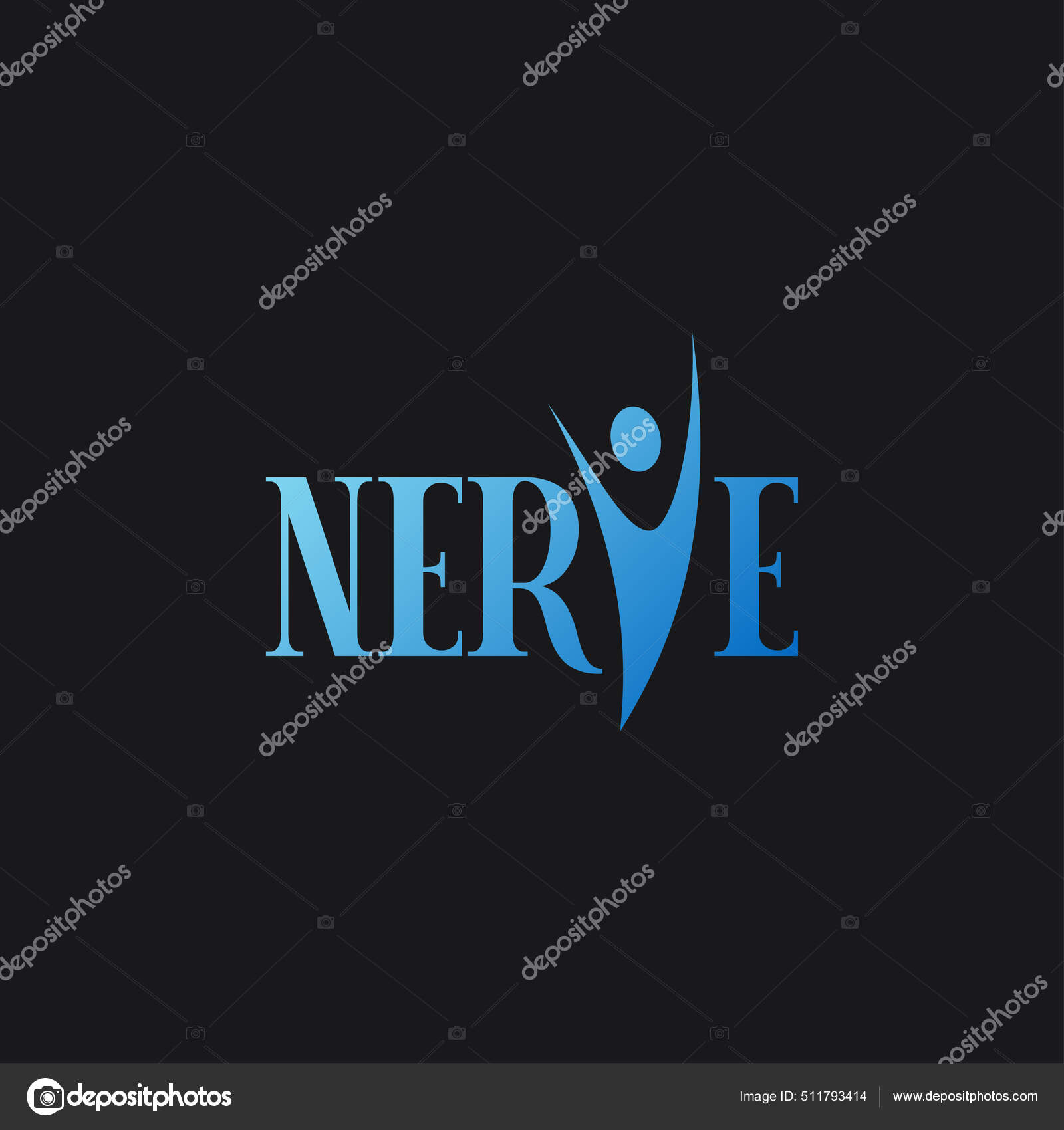 Body logo concept. Nerve blue body on black Stock Vector Image by ...