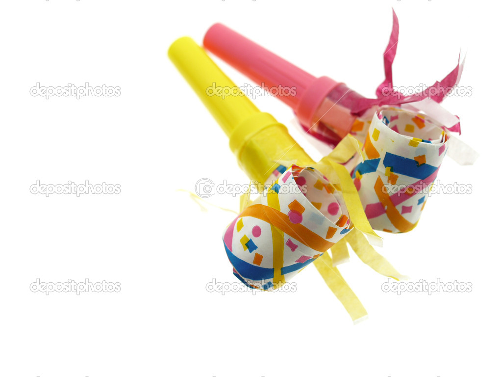 trompettes et les confettis de carnaval, nouvel an et anniversaire ...