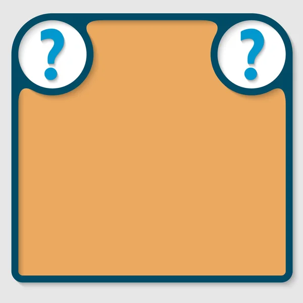 Blue text frame and white circle box with question mark Stock Vector ...