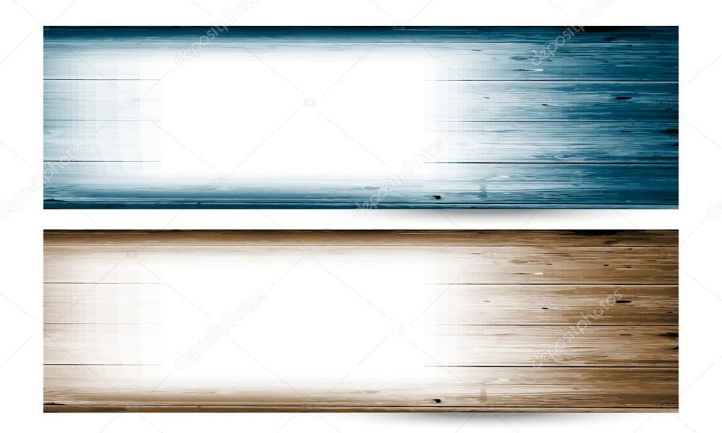 Set of two vector banner with wood pattern Stock Vector Image by ...