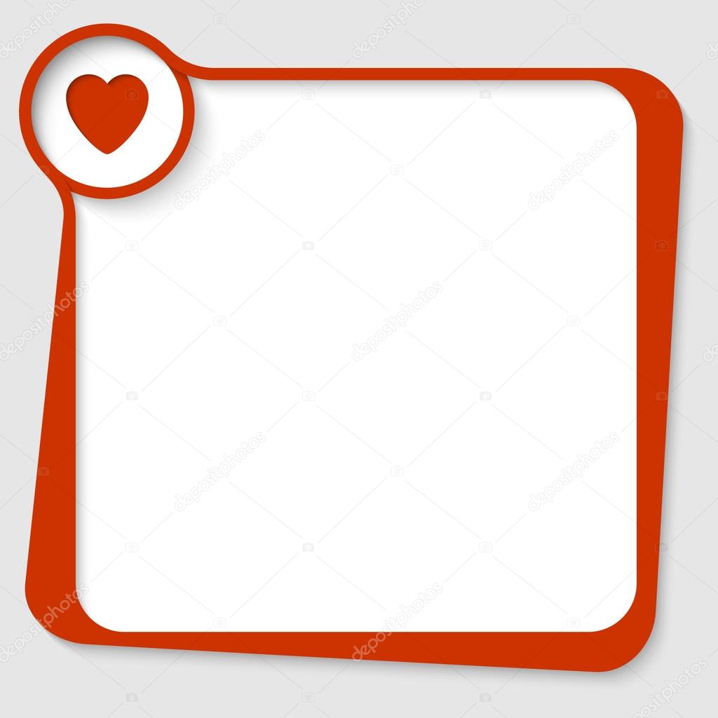 Red text box with heart Stock Vector by ©garrifrotto 32228497