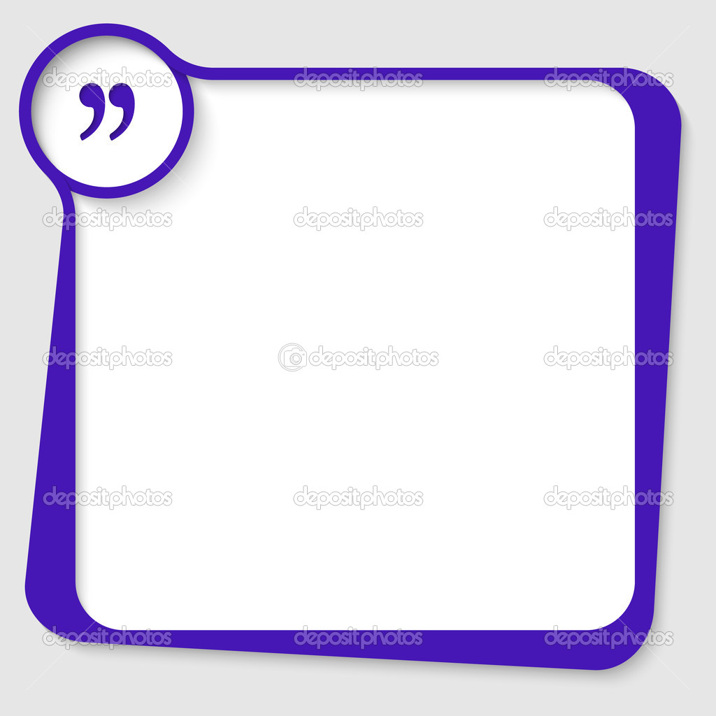 Blue blank text box for any text with quotation mark Stock Vector by ...