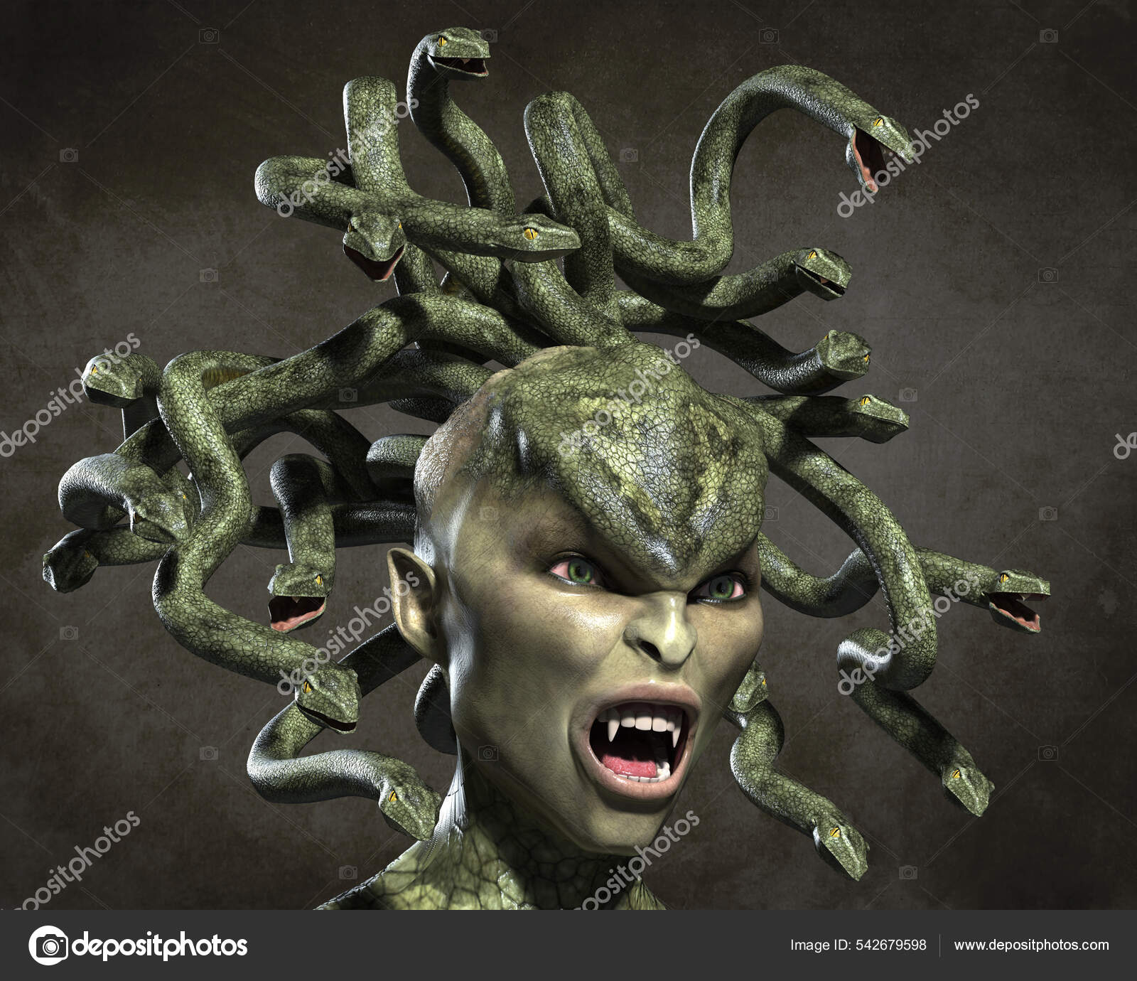Horrid Gorgon Medusa Illustration Stock Photo by ©Dina5 542679598