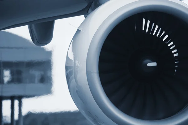 Jet engine closeup on a private airplane - Bombardier Stock Photo by ...