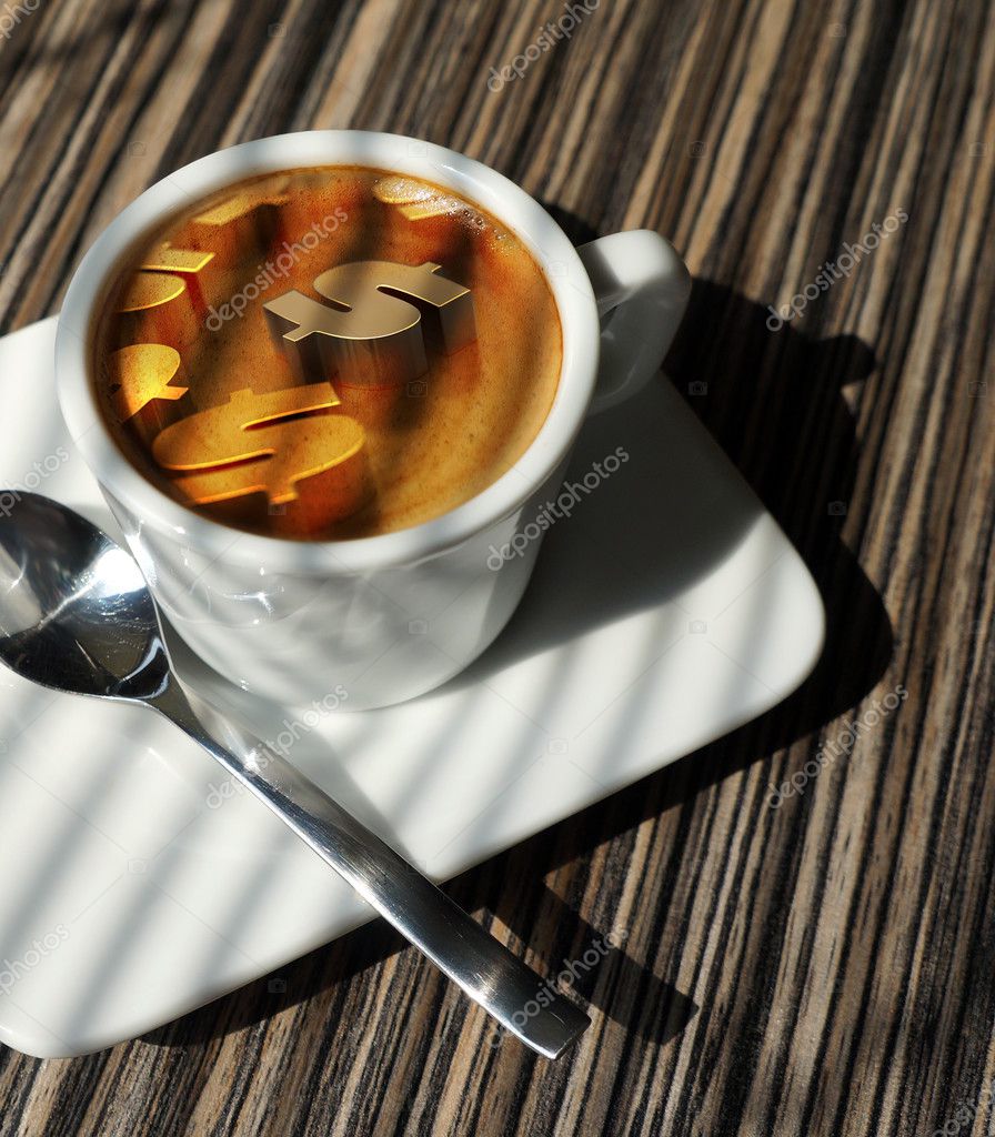 Dollar signs in coffee Stock Photo by ©Violka08 25754353